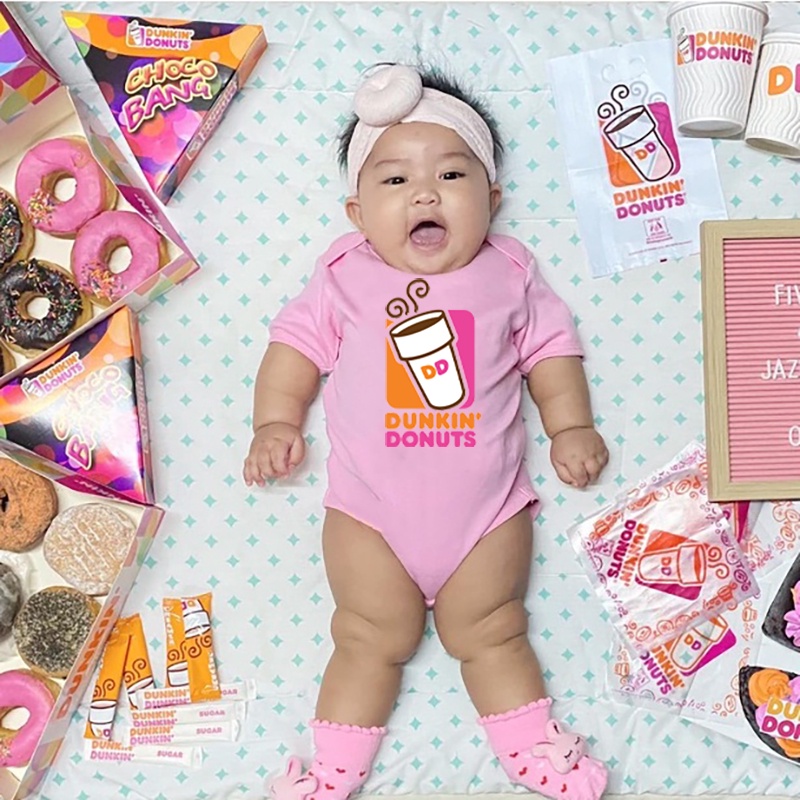 Haginbaby Food Theme DUNKIN D0NUT BABY ONESIE Monthly Costume Outfit ...