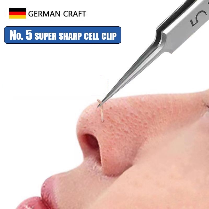 5pcs Set Ingrown Hair Tweezers Needle Nose Pointed Tips Eyebrows ...