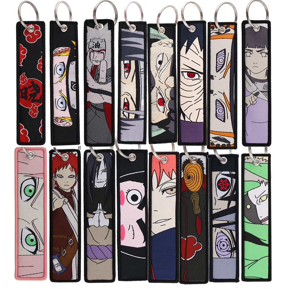 Japanese Anime Embroidery Key Fobs Key Tags Motorcycles Backpack ...