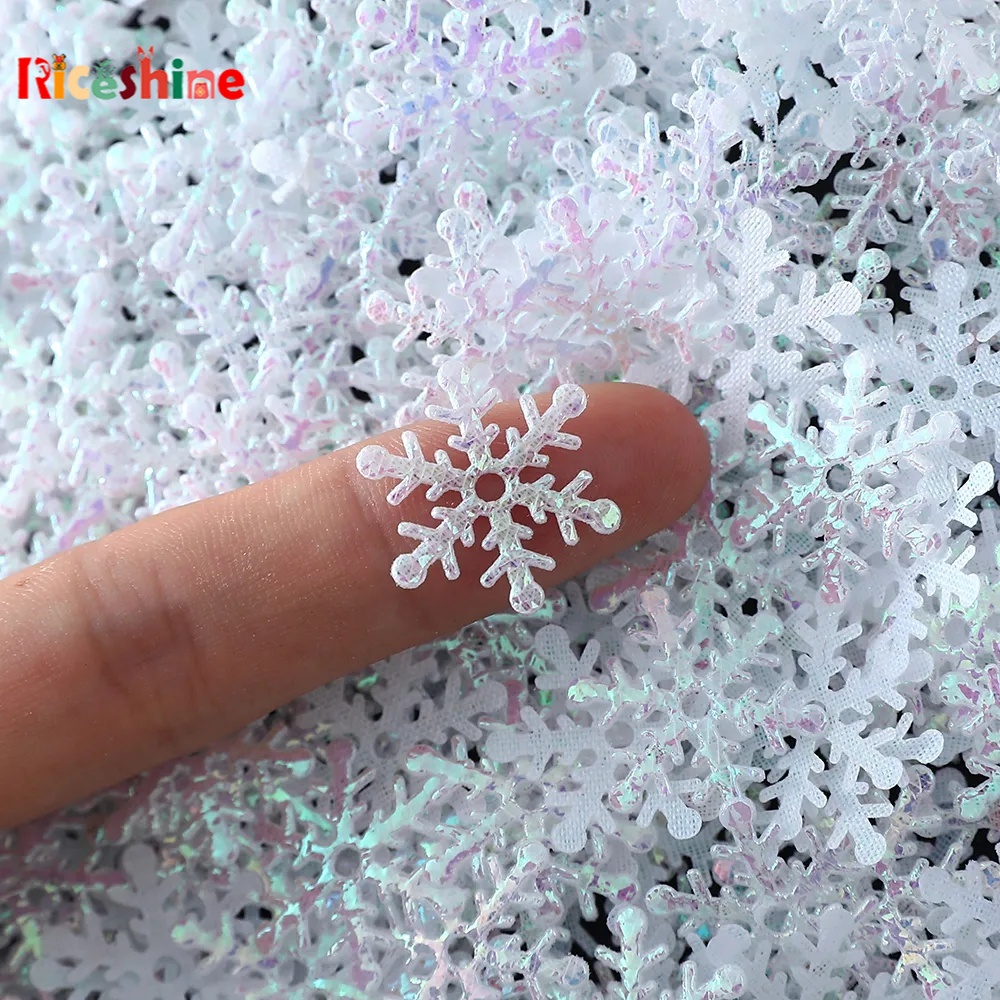 300 Pcs Mini Plastic Colorful Snowflakes Wedding Christmas Window ...