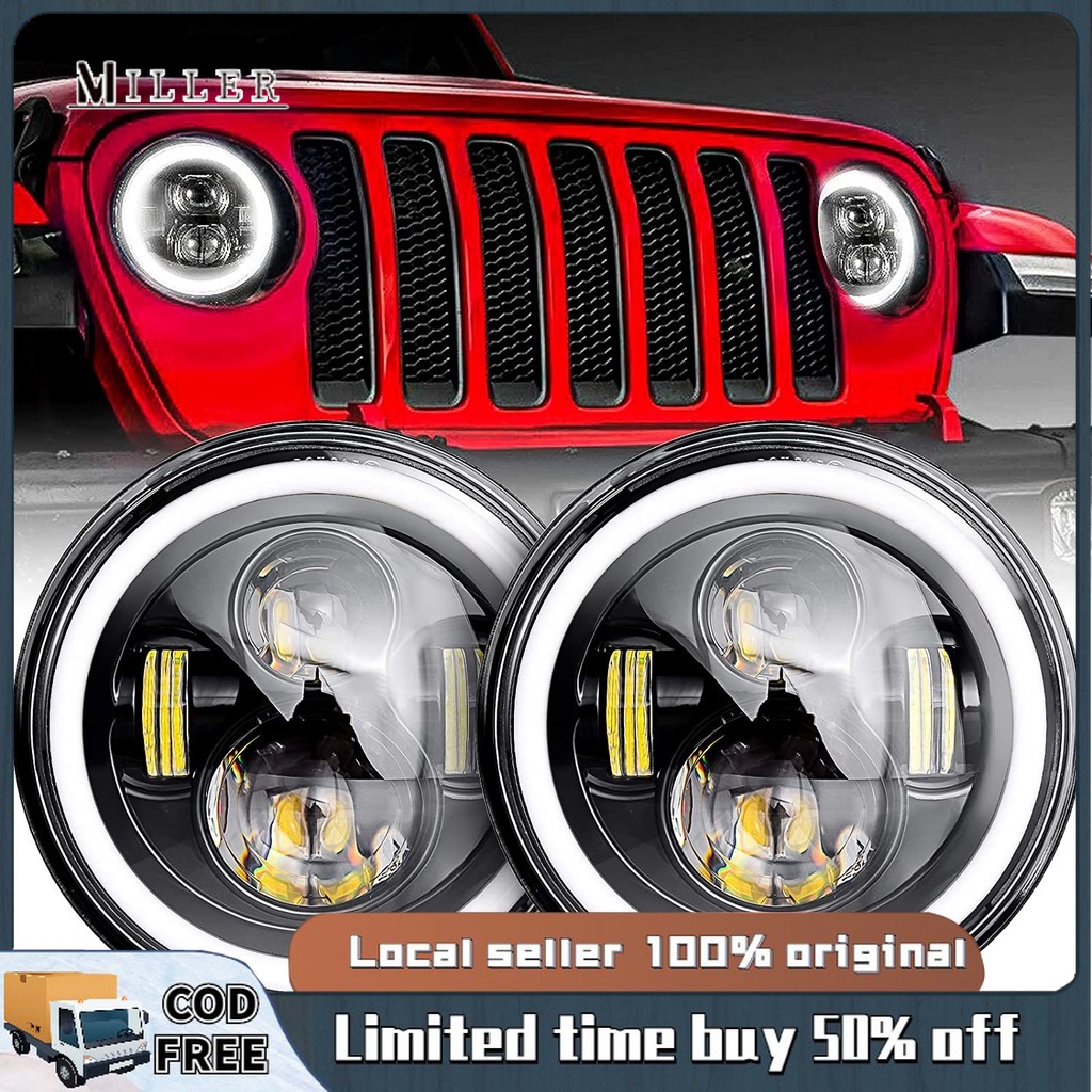 LOCAL SHIP 7 Inch 75W LED Headlights Compatible for 7'' Round LED ...