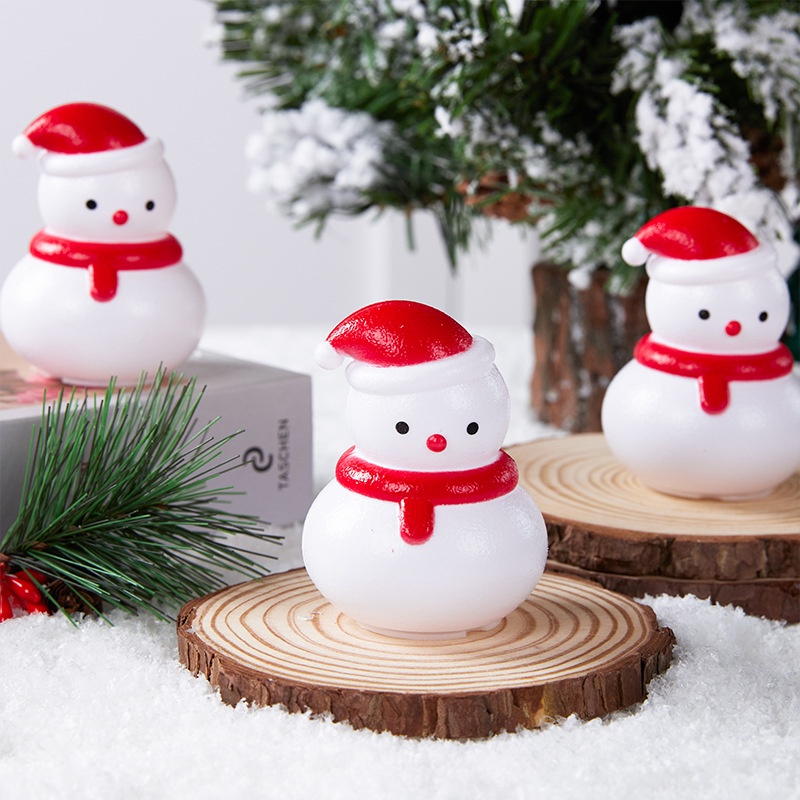 LED Cute Snowman Lights Christmas Snowman Cake Decoration LED Ornament ...