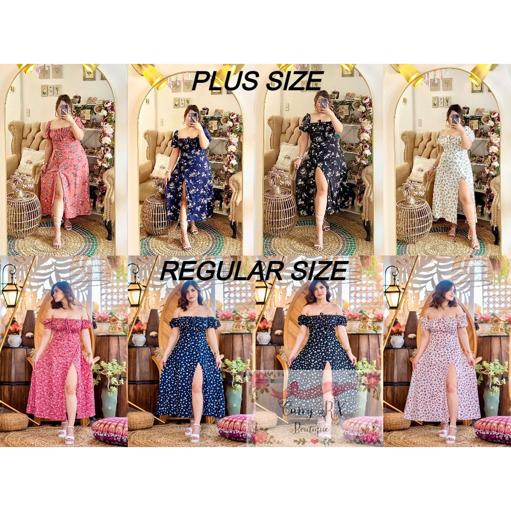 Plus Size and Regular Size Kristine 3Way Garterized Off Shoulder Dress ...