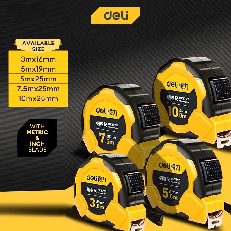 Deli Tool 10M/7.5M/5M/3.5M Industrial Measuring Tape/Steel Tape ...