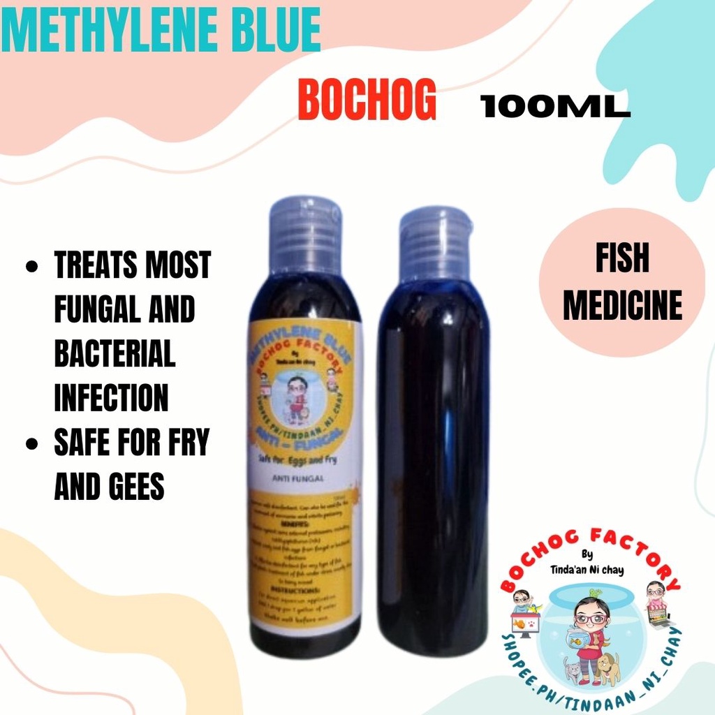 Bochog Factory Methylene blue 100ml fish fungus bacteria medicine water ...