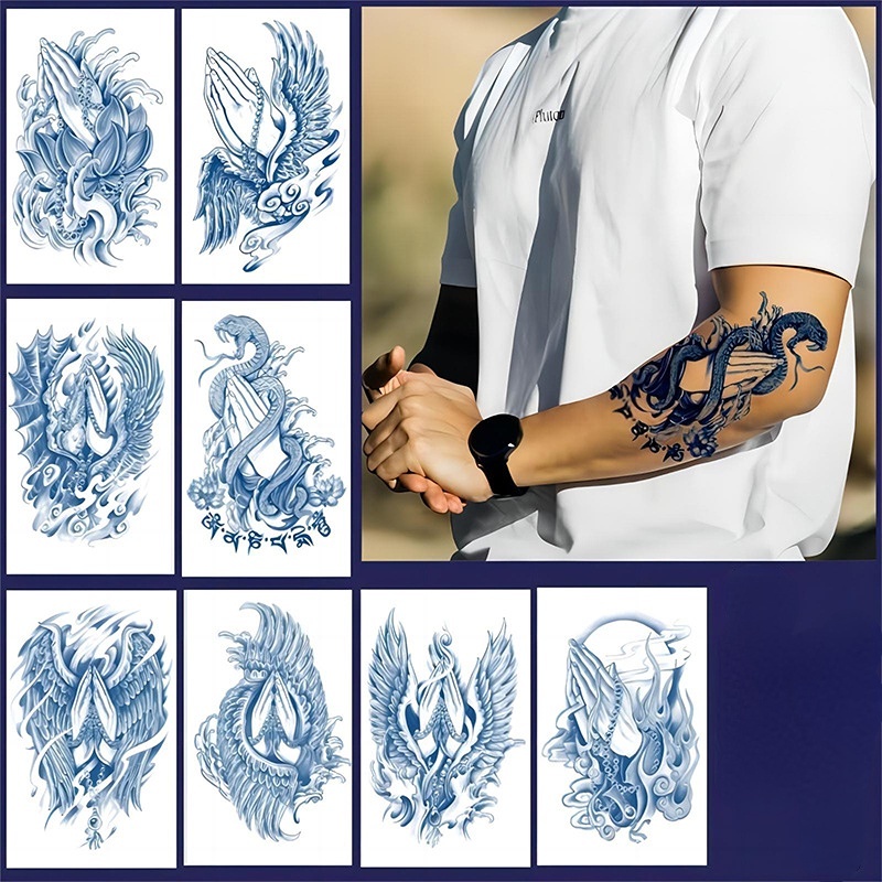 Buddha's Hand Zen-gesture Herbal Juice Tattoo Sticker Lasts 15 Days ...