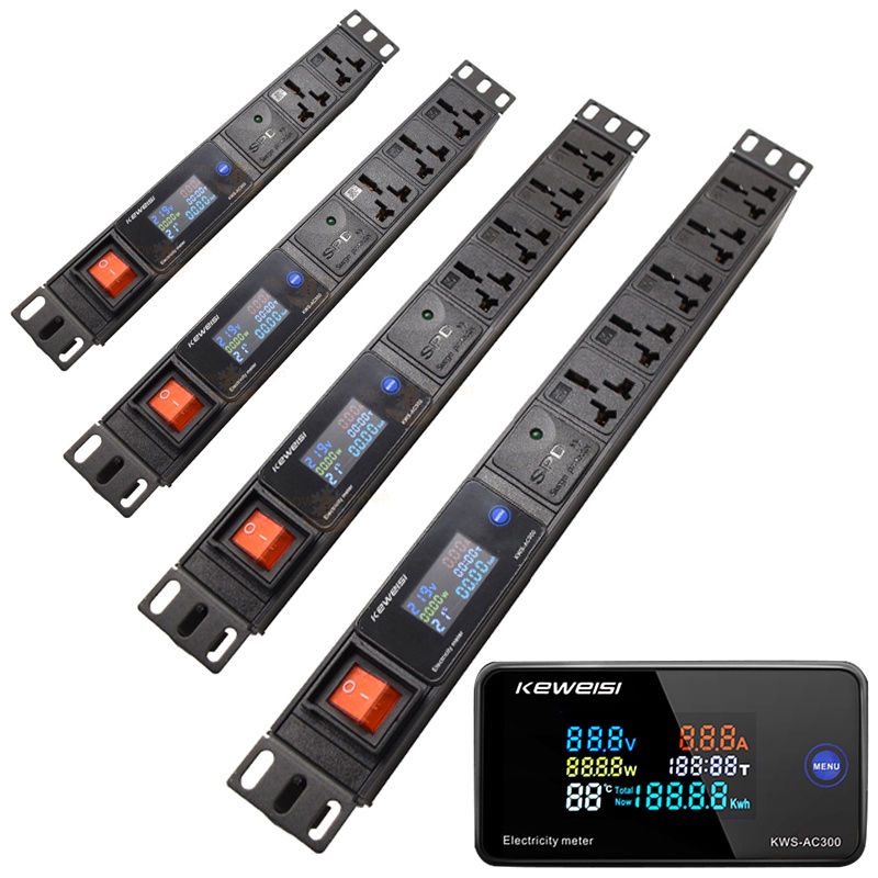 Multifunctional digital display meter PDU power distribution unit socket 16A Power Socket ...