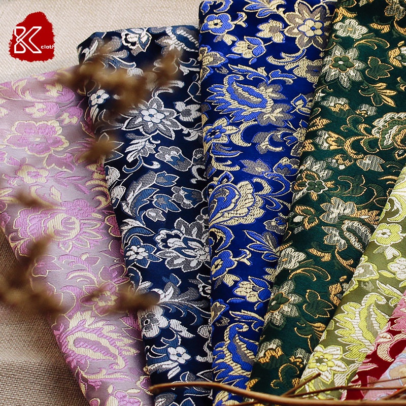 Flowers Jacquard Brocade Satin Fabric Diy Handmade Materia New Chinese
