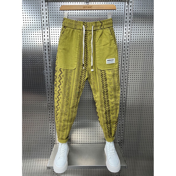 Street Wear Pants Contrast Color Loose Skinny Harem Summer Trendy ...