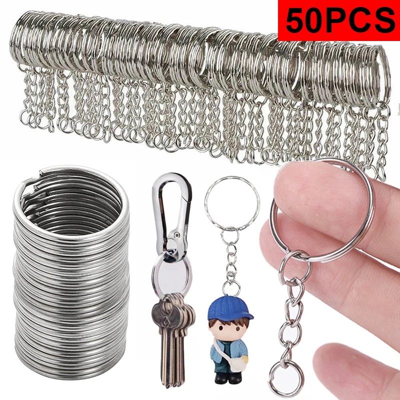 DIY Metal Round Flat Keyrings / Multi-type Line Split Keyring / Outdoor ...