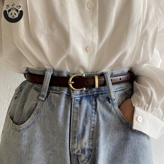 Casual Plain Basic Porous Belt Men's Leather High Quality Classic Belt ...