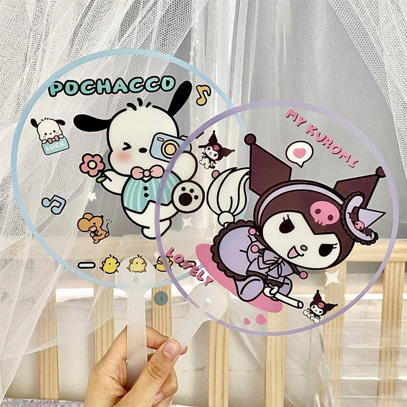 6 styles Cute Sanrio Cartoon Hand Fan Student Portable Cartoon Shape ...