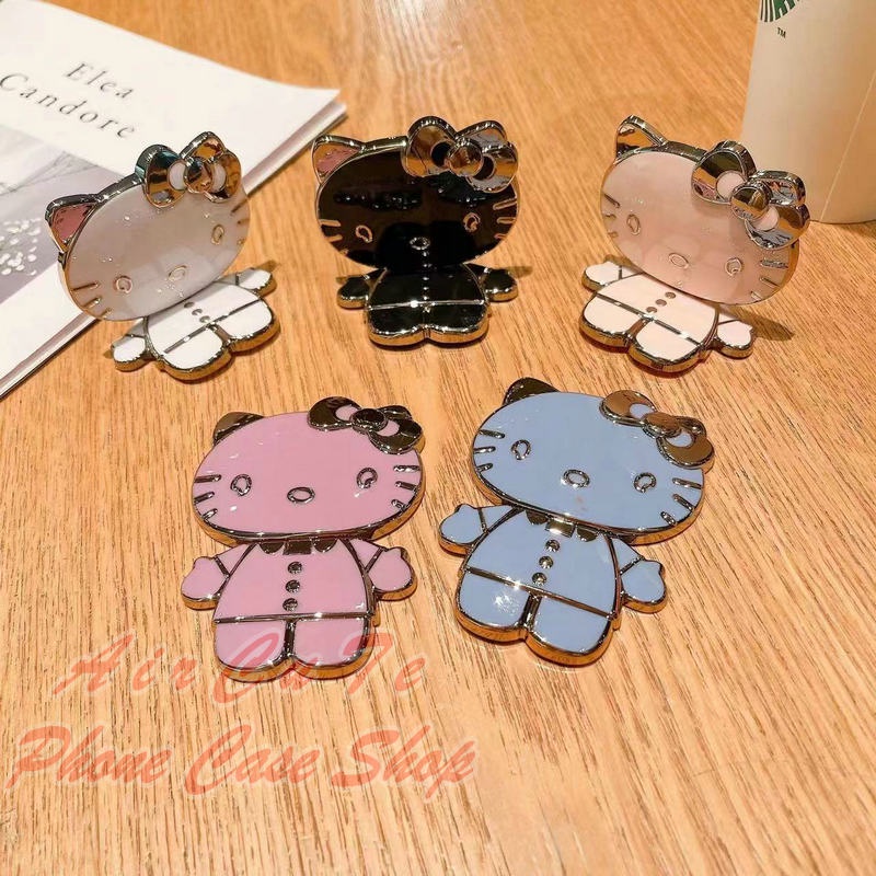 Casing For All Phone Case Stand Bracket Plating Hello Kitty Cat Mirror ...