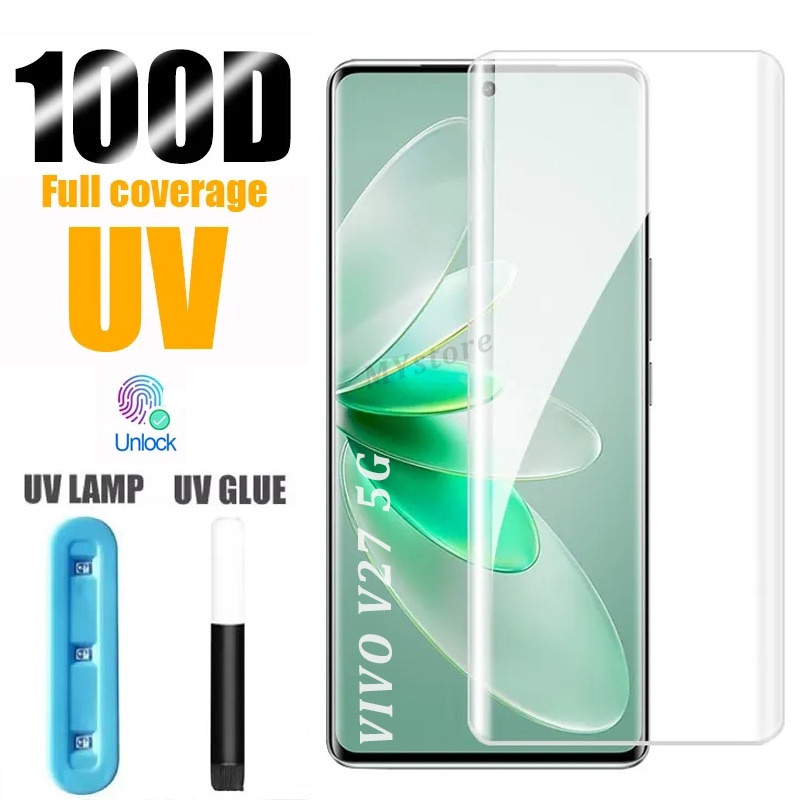 UV Liquid Glue Tempered Glass For VIVO X200 V40 V30E V29 V27 V25 V23 X100 X90 X80 X70 X60 X50 ...