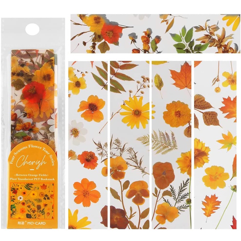 5Pcs Flower Plants Bookmark PVC Translucent Reading Book Mark Vintage ...