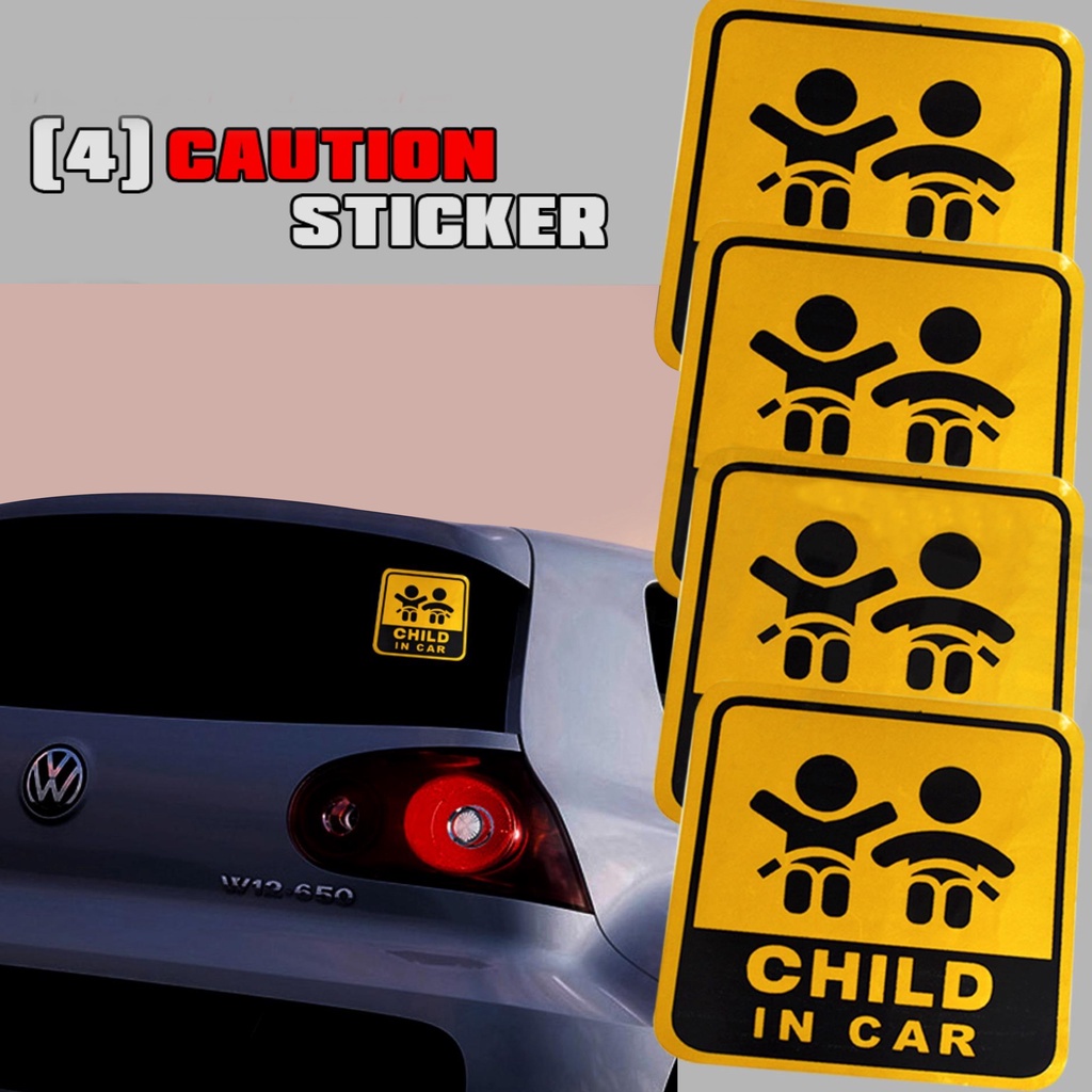 RSM 4 Pcs Child in Car Caution Car Sticker | Shopee Philippines