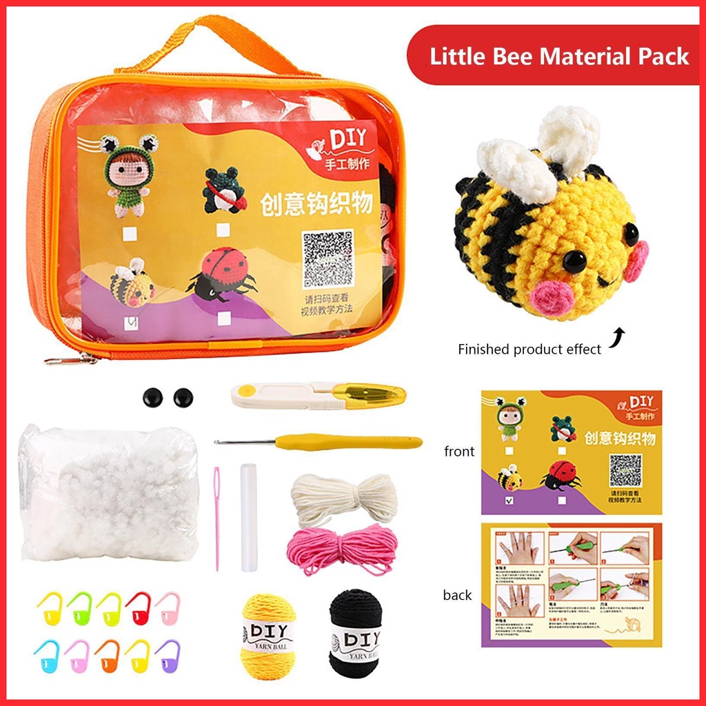 Crochet Stuffed Animal Kit Animal DIY Woobles Crochet Kit Knitting Kit ...