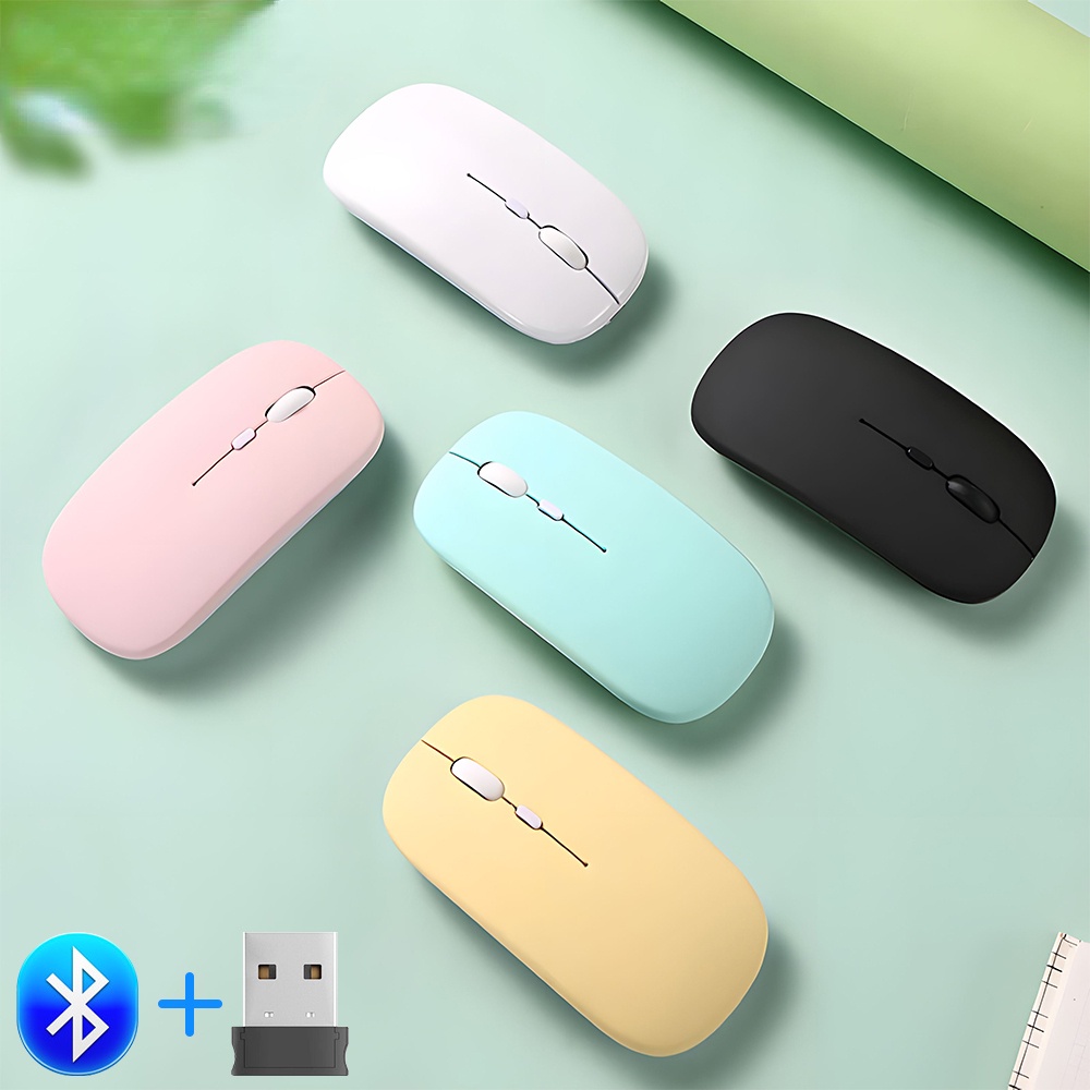 Rechargeable Wireless Bluetooth Mouse Portable Silent Ergonomic Mice ...