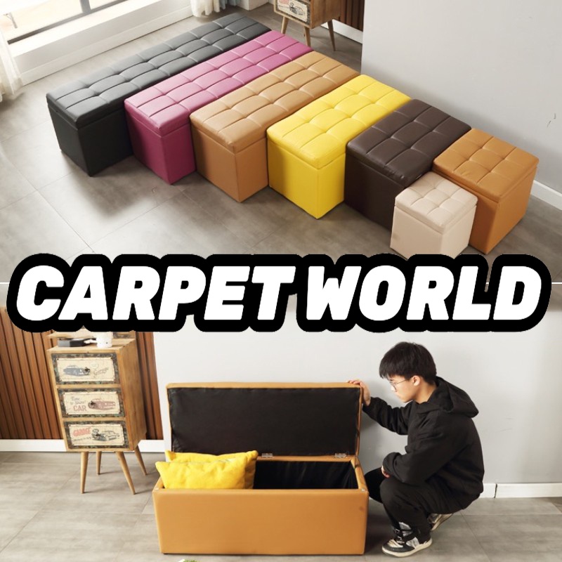 Leather Storage Stool Sit Rectangular Ottoman Adult Sofa Storage Box ...