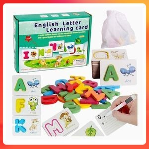 Early Learning Flash Card 3 in 1 Montessori English Alphabets Kids ...