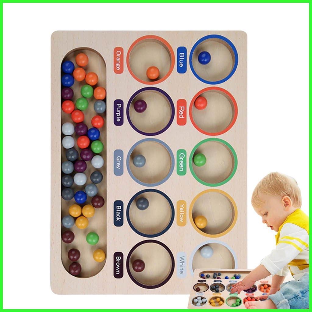 Clip Beads Game Sorting Toys Board Game Color Sorting Rainbow Counting ...