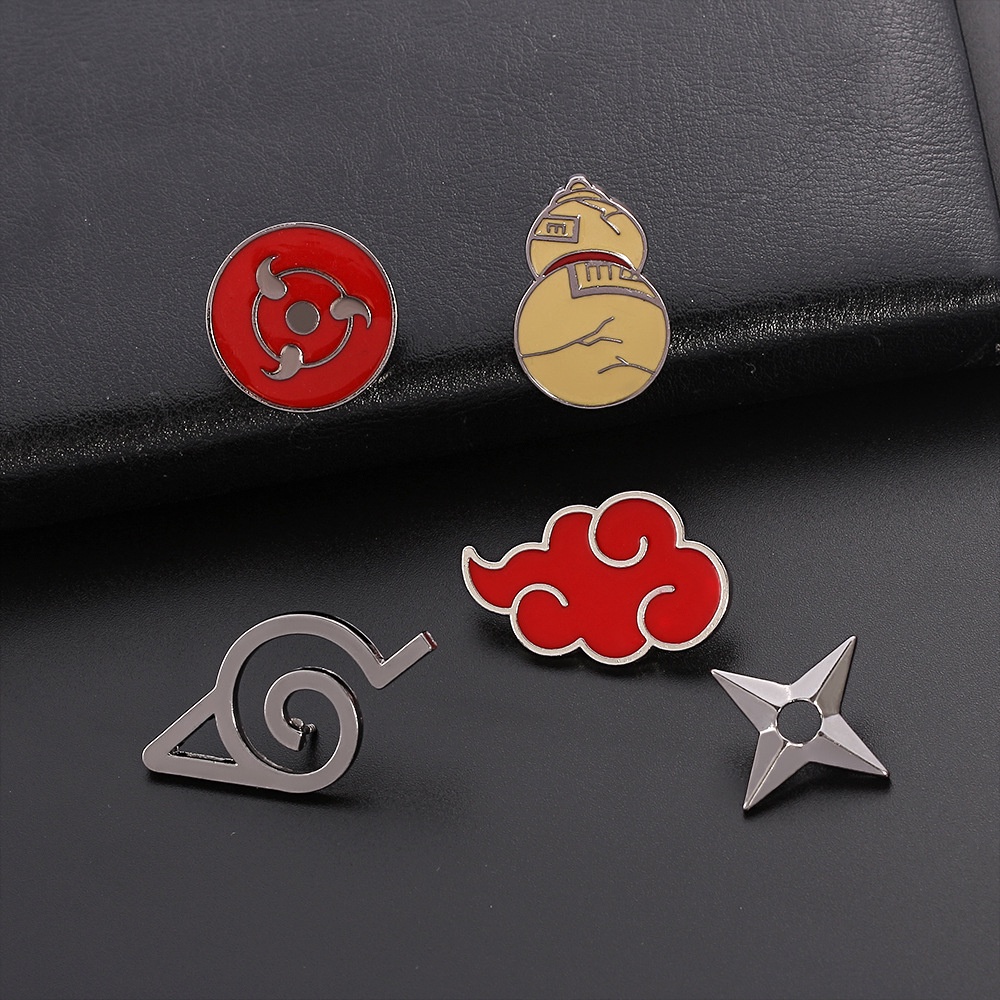 Naruto Enamel Pins Anime Brooch Akatsuki Konoha Village Ninja Uchiha ...