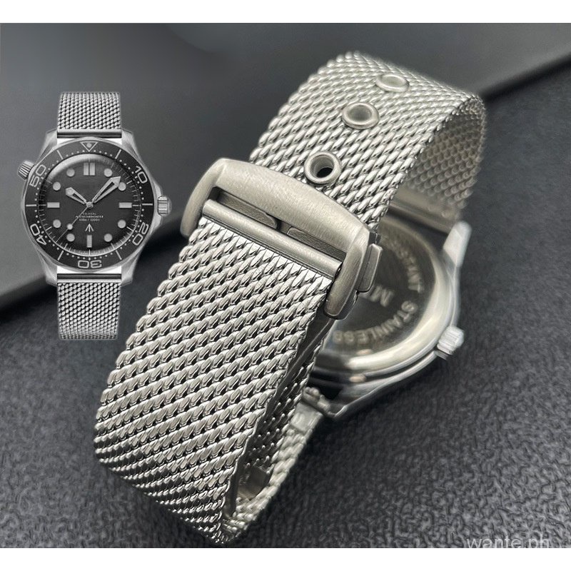 Suitable for Omega Seamaster 007 Milan Mesh Watch Strap 300 Butterfly ...