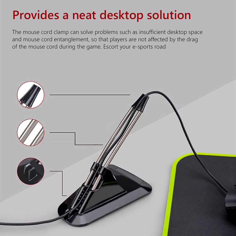 PC Laptop Mouse Wire Holder Clip Desktop Bungee Cord Cable Gaming ...