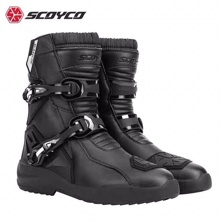 Scoyco Waterproof Leather Motorcycle Boots Men Women Retro Bike Boots ...