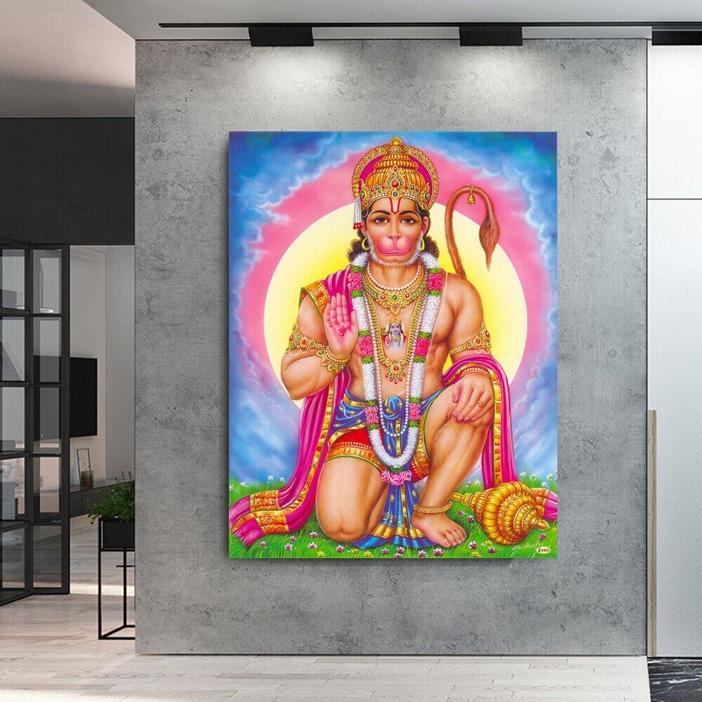 Hanuman Mural Canvas Art Wall Printing Picture Lord Romance Hanuman ...