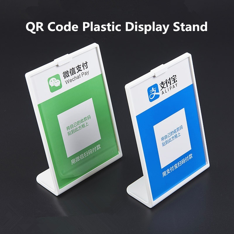 A6 Plastic QR Code Display Stand Counter Top Sign Holder Stand Menu ...