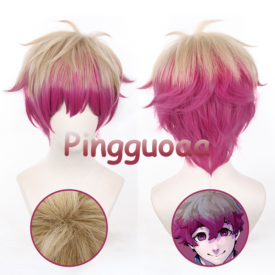 Anime Blue Lock Alexis Ness Cosplay Wig 30cm Linen Rose Red Short Wigs ...