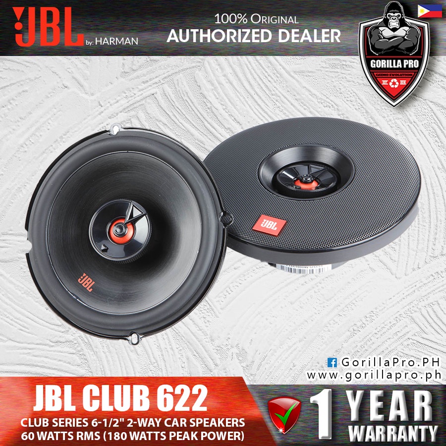 JBL Club 622 Club Series 6-1/2" 2-way car speakers | Shopee Philippines