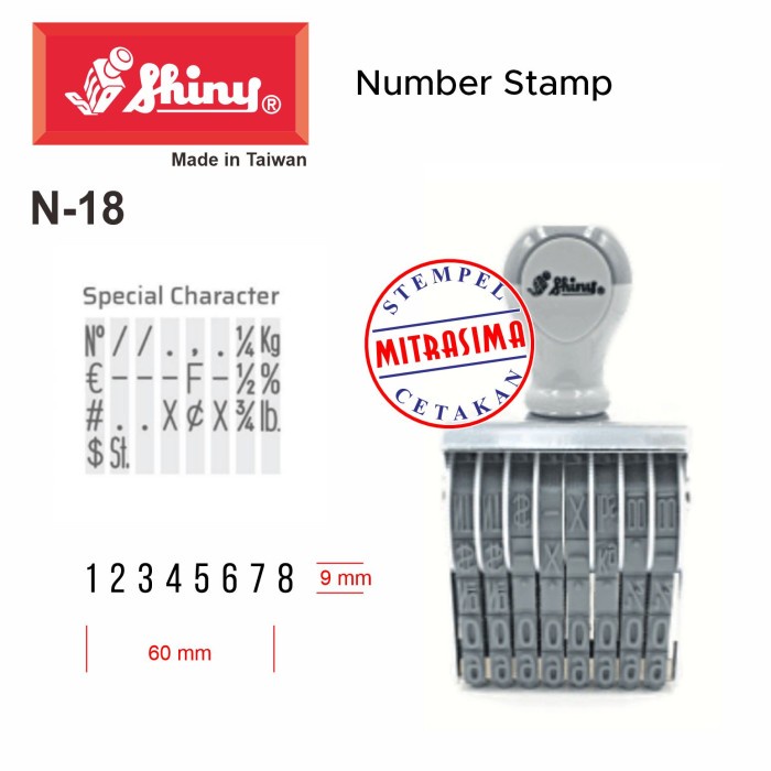 N-18 Shiny Stamp (N18 manual number stamp 8 digits 9mm N 18) | Shopee ...