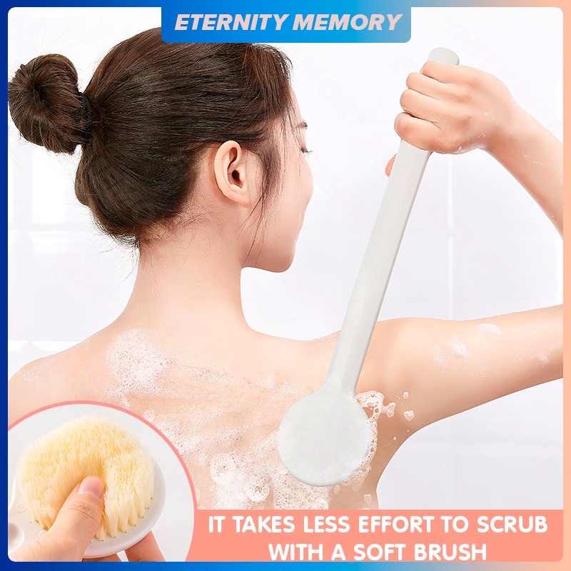 Japanese-Style Bath Shower Brush Back Scrubber with Long Handle Spa ...