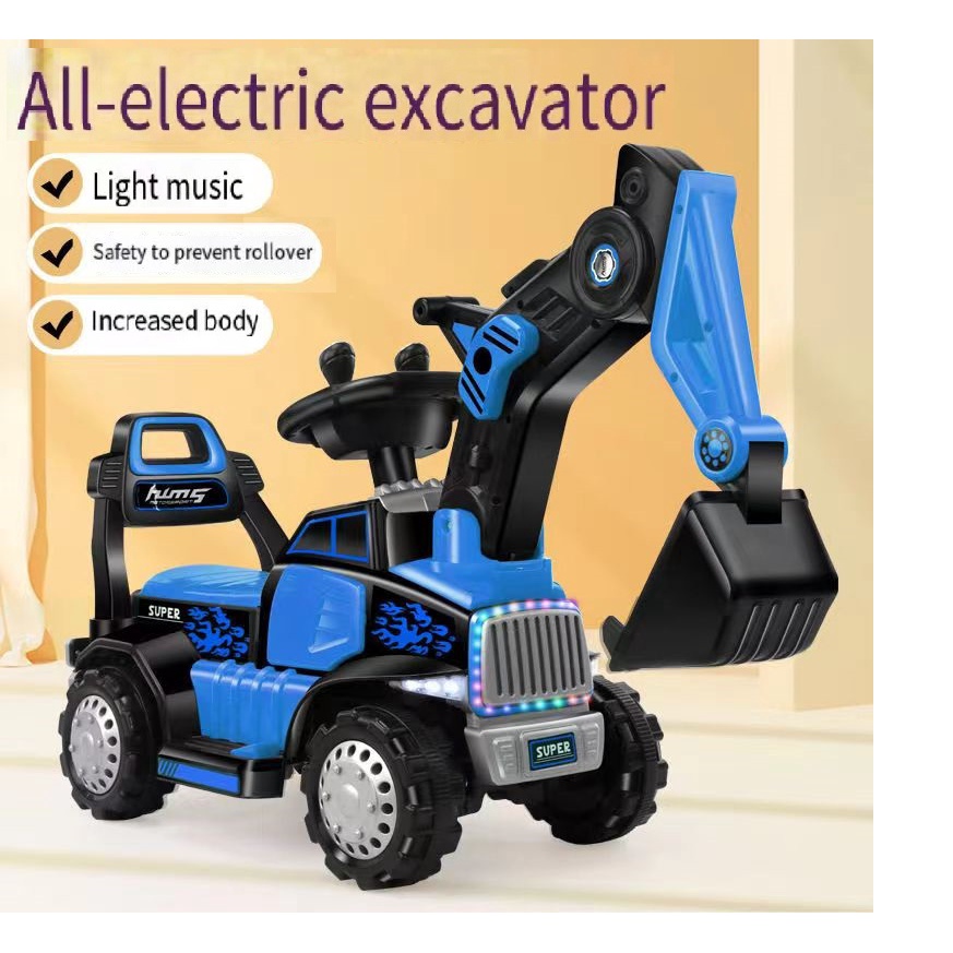 Children's excavator can sit on a large engineering vehicle electric ...