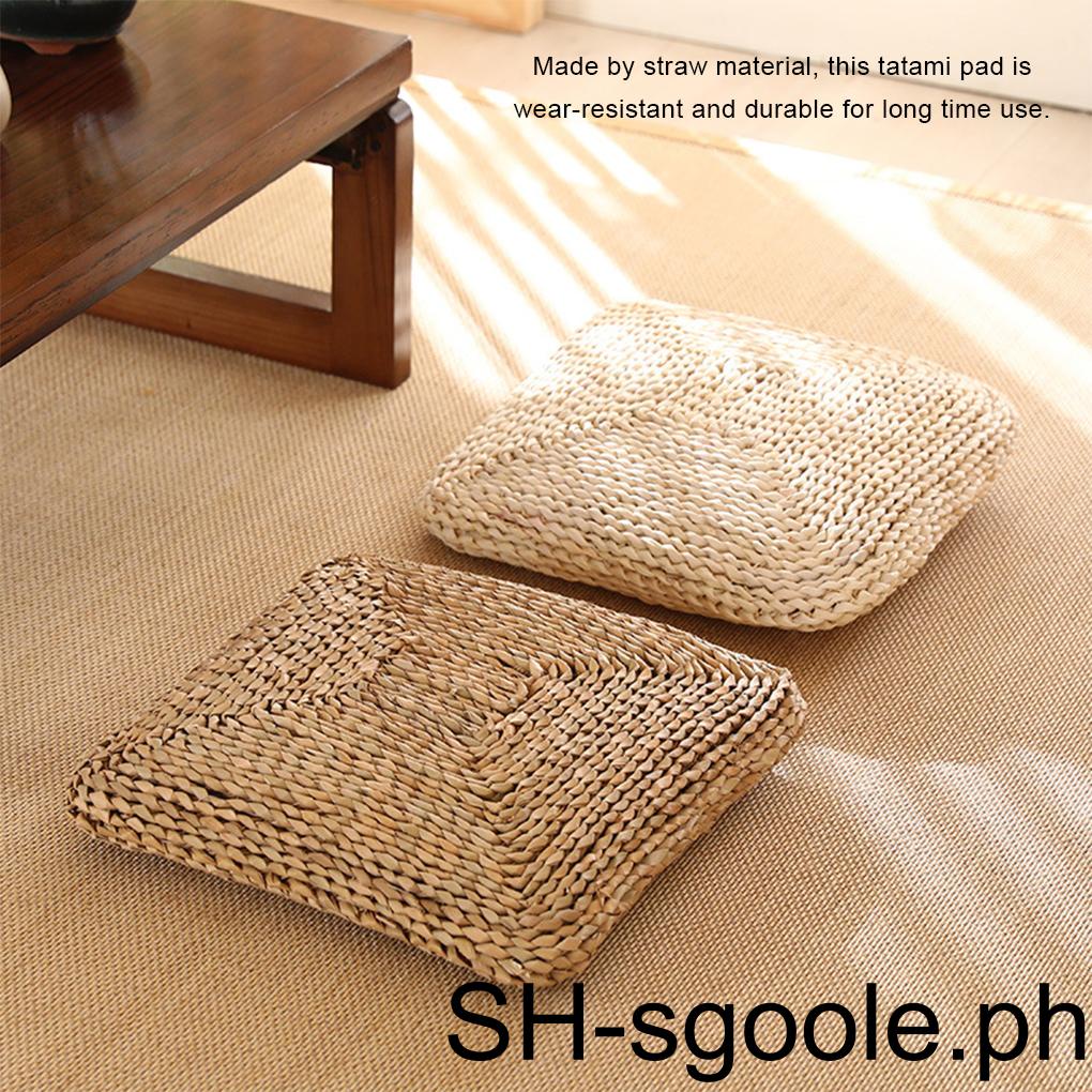 Woven Seat Cushion Straw Futon Tatami Pad Balcony Rattan Stool Chair ...