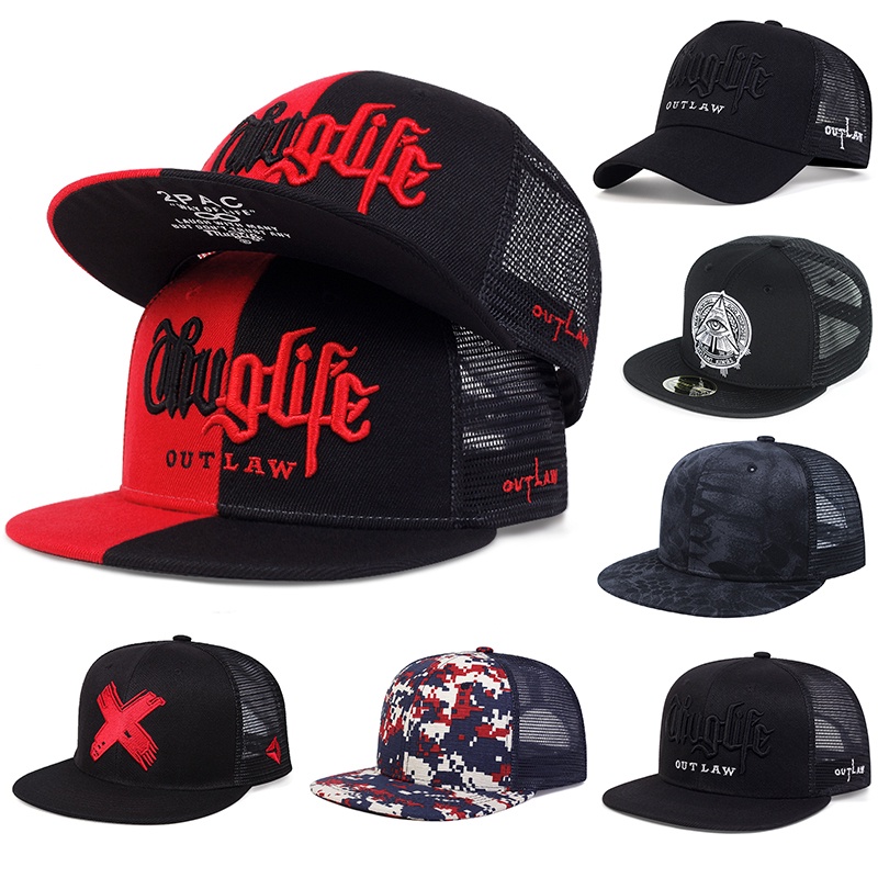 Outdoor sports 2pac Thug Life embroidered visor cap for men and women ...