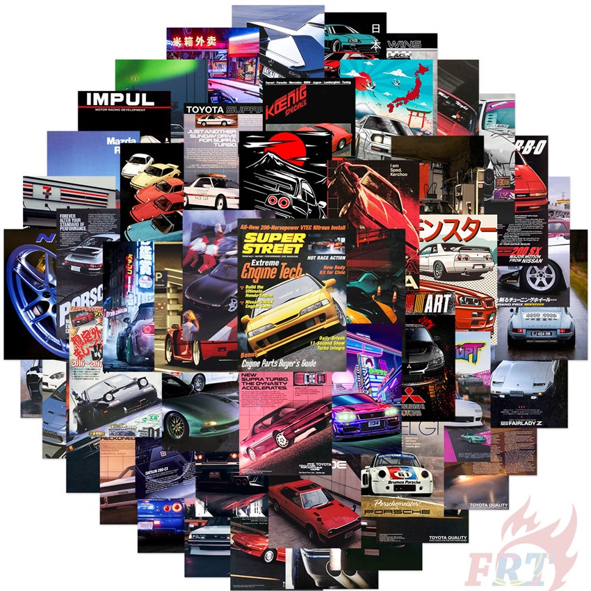 50Pcs/Set Super Street: Racer . JDM Car Poster Series 01 Stickers ...