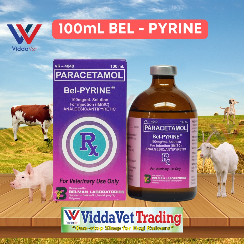 paracetamol Bel-pyrine 100ml Solution for animals pig pets farm ...