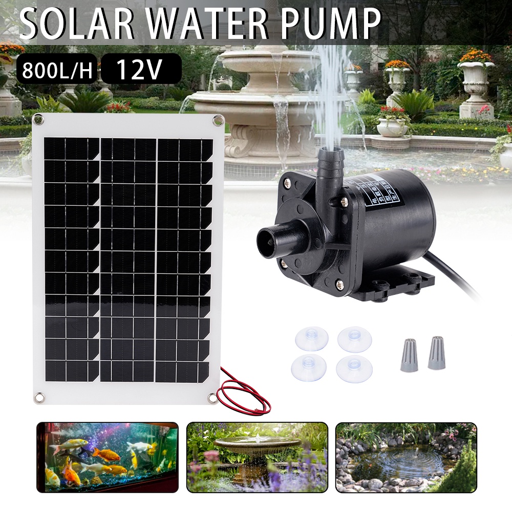 Brushless Solar Water Pump DC 12V Submersible Pump Solar Panel ...