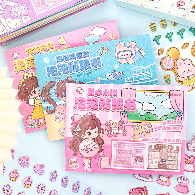 Three-Dimensional Bubble Sticker Handbook Booklet High-Appearance 3D ...