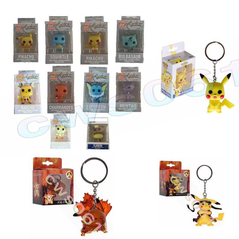 FUNKO POP Pokemon Figurine Keyrings Pikachu/Squirtle/Bulbasaur/Mewtwo ...