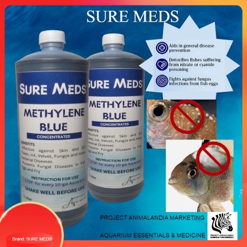 1L Methylene Blue for Ick & Parasite treatment for aquarium fishes and ...