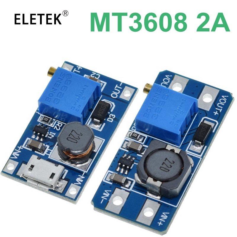 MT3608 DC-DC Adjustable Boost Module 2A DC DC Boost Step Up Converter Module 2V-24V To 5V 9V 12V ...