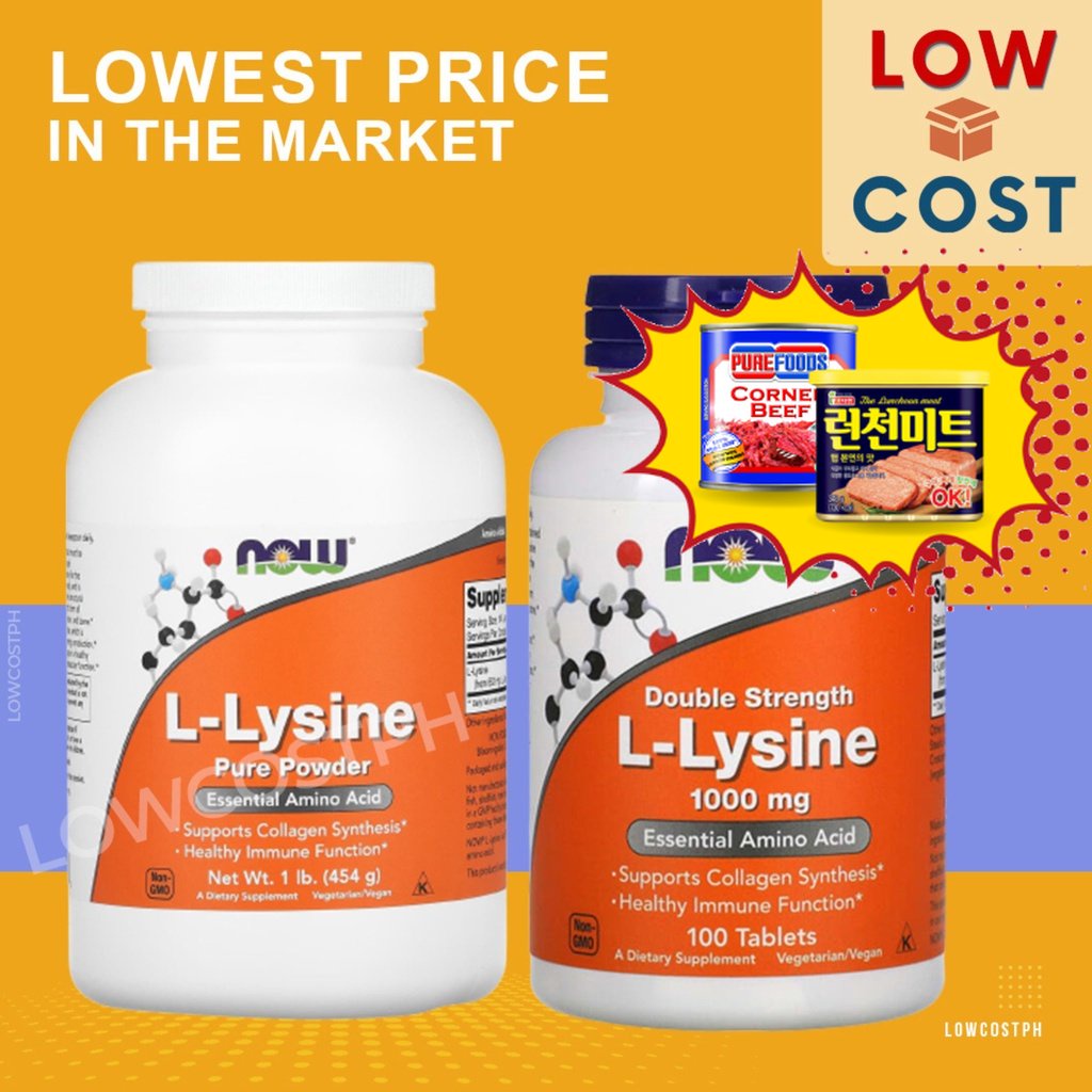LowCostPh | NOW Foods, Double Strength L-Lysine, 1,000 mg, | 500mg Tablets and Powder | Shopee ...