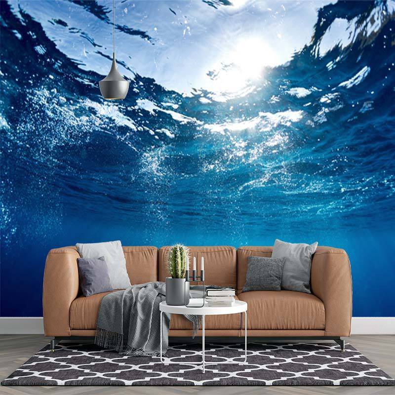Ceiling, sea water wave, customized living room, bedroom, wallpaper ...