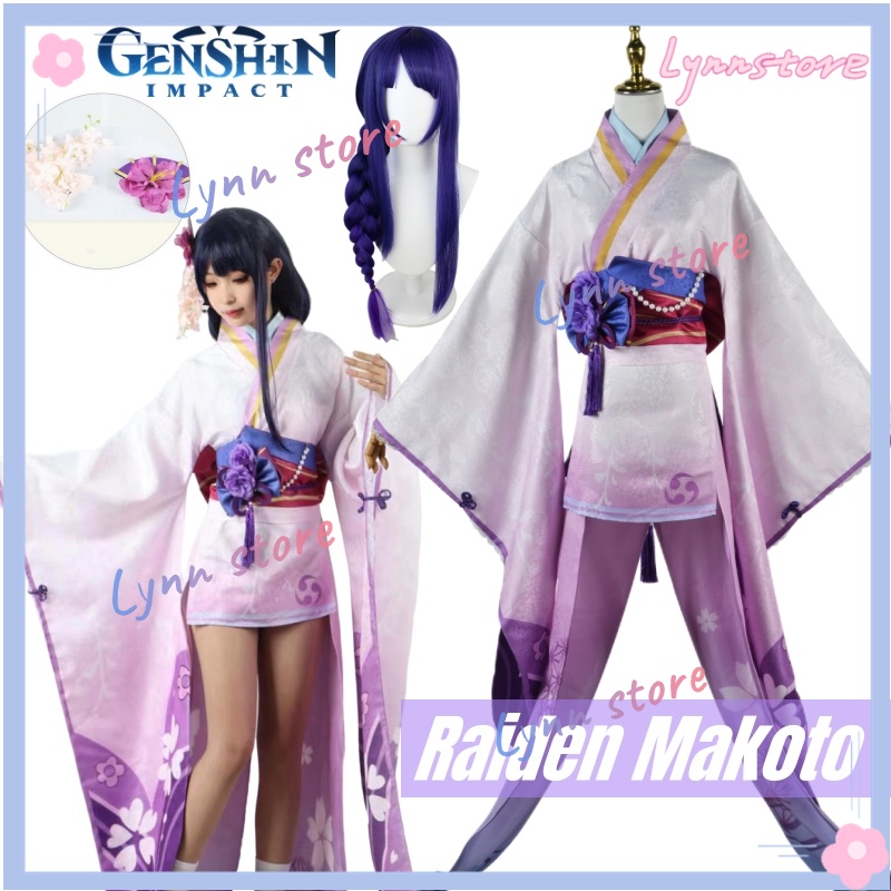 Game GENSHIN IMPACT Beelzebul Cosplay Costume Raiden Ei/Raiden Makoto ...