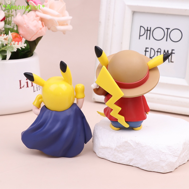 Amonghot> 10cm Anime Action Figure Pikachu Cosplay One Pieces Luffy ...