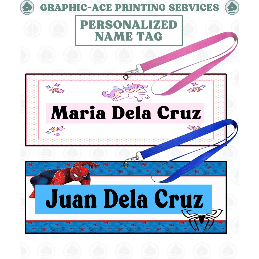 Personalized Name Tag Modern Laminated Cartoon Anime Kids | Shopee ...